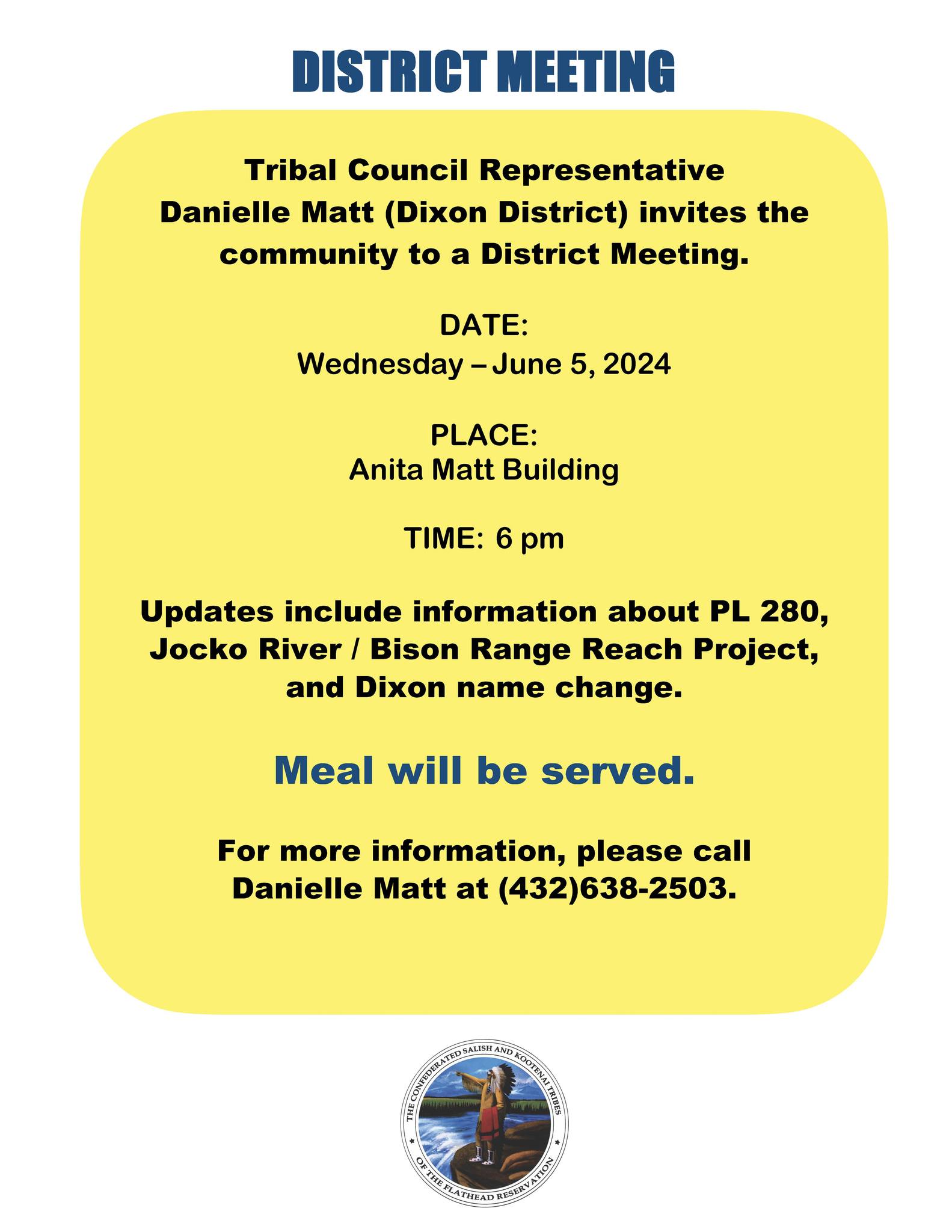 Dixon District Meeting - Confederated Salish & Kootenai Tribes
