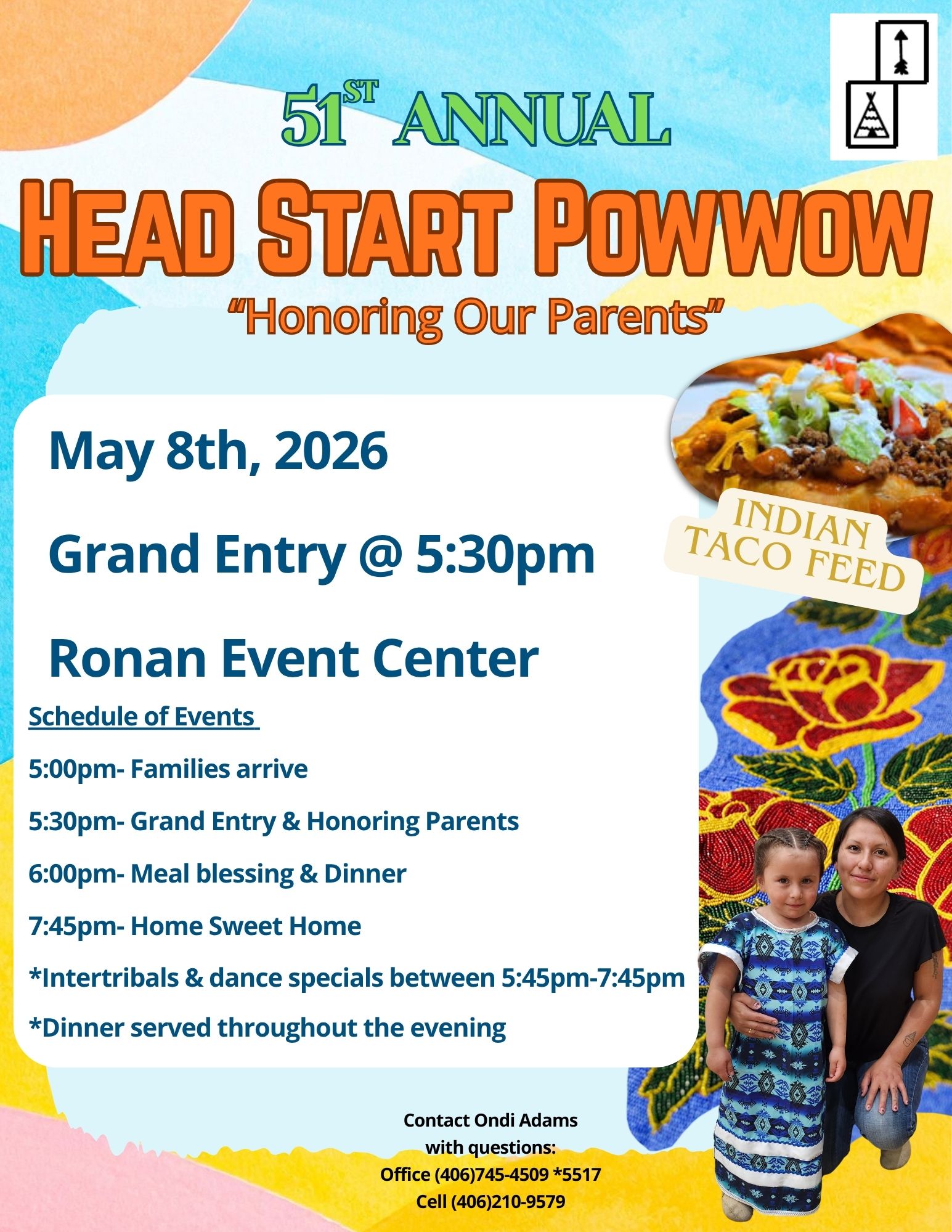 ECS Head Start Powwow Poster - Confederated Salish & Kootenai Tribes